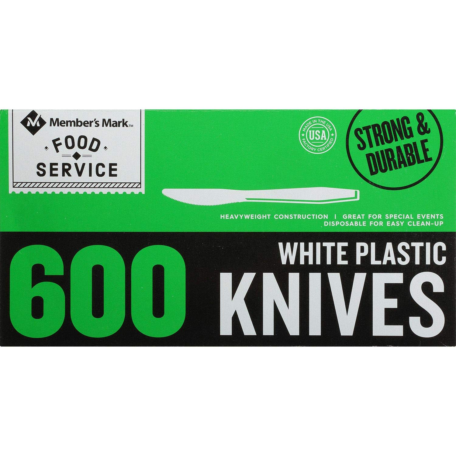 Member's Mark Plastic Knives, Heavyweight, White (600 Count)