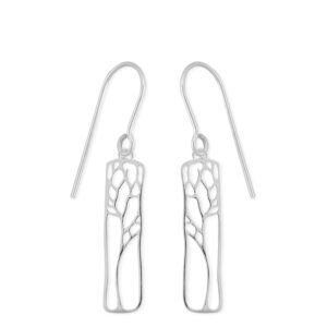 boma jewelry sterling silver rectangle tree silhouette dangle earrings