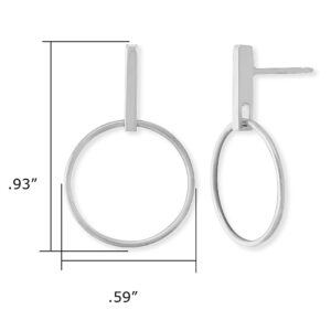 Boma Jewelry Sterling Silver Geometric Drop Hoop Post Earrings