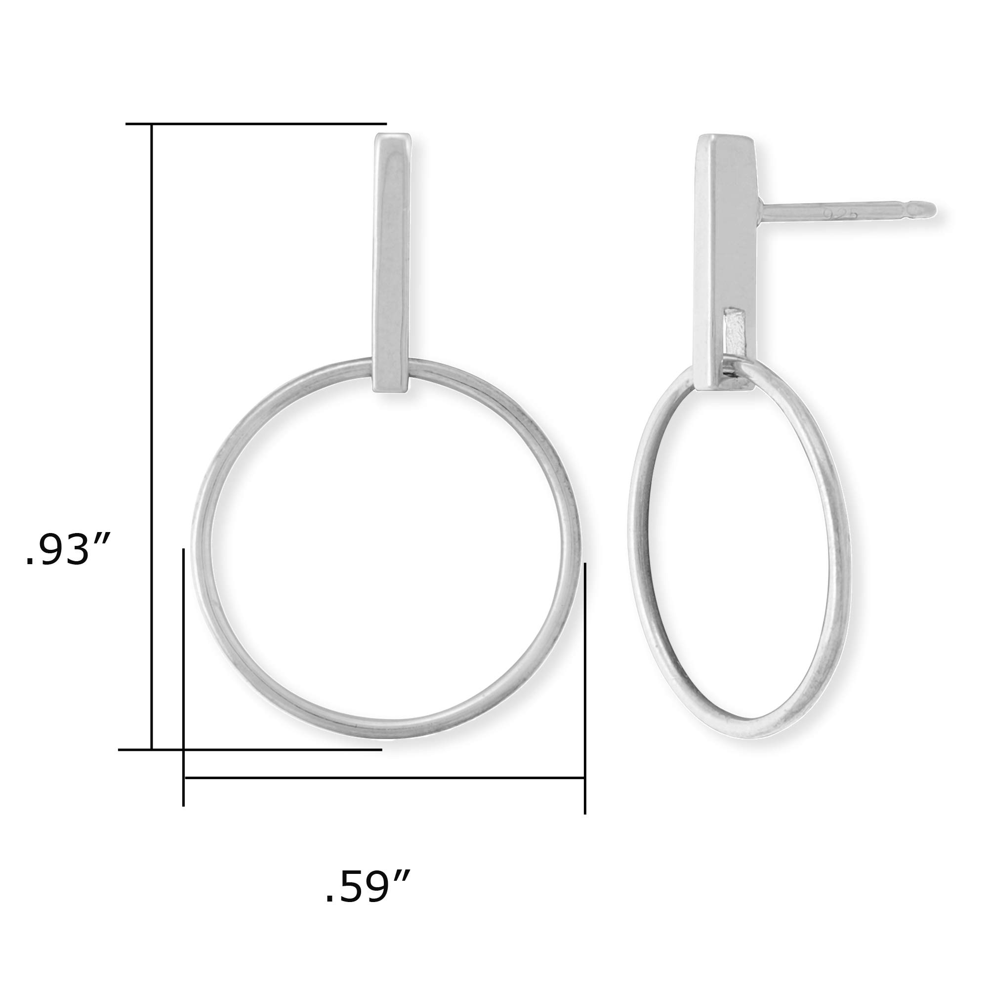 Boma Jewelry Sterling Silver Geometric Drop Hoop Post Earrings