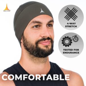 French Fitness Revolution - Skull Cap Helmet Liner Running Beanie - Ultimate Thermal Retention and Performance Moisture Wicking. Fits Under Helmets Khaki