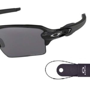 Oakley Flak 2.0 XL OO9188 918872 59M Polished Black/Black Prizm Polarized Sunglasses For Men+BUNDLE Accessory Leash Kit + BUNDLE with Designer iWear Eyewear Kit