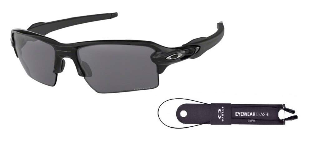 Oakley Flak 2.0 XL OO9188 918872 59M Polished Black/Black Prizm Polarized Sunglasses For Men+BUNDLE Accessory Leash Kit + BUNDLE with Designer iWear Eyewear Kit