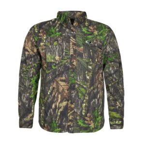 mossy oak standard men's long sleeve camo hunting shirts cotton mill, obsession, medium