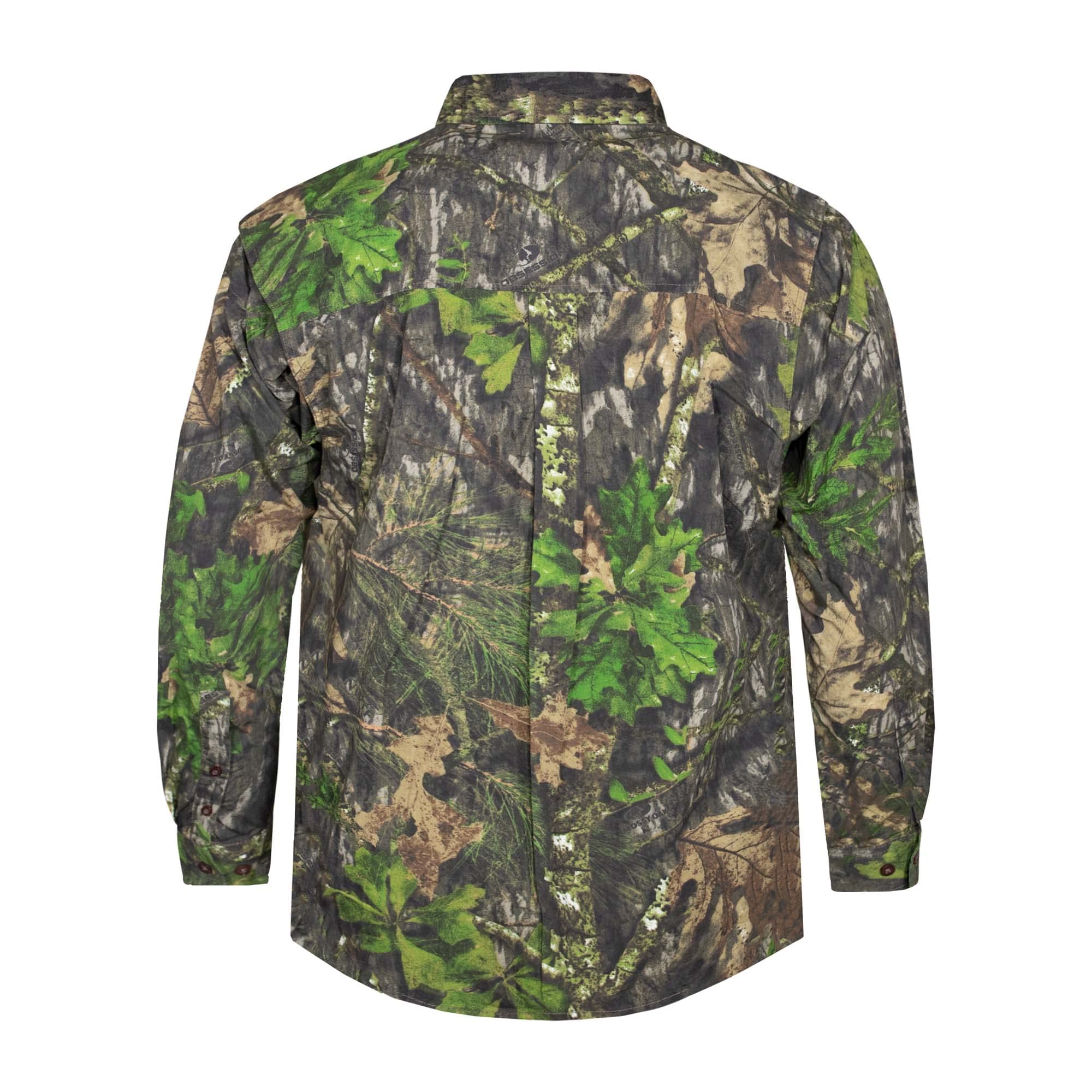 Mossy Oak Standard Men's Long Sleeve Camo Hunting Shirts Cotton Mill, Obsession, Medium