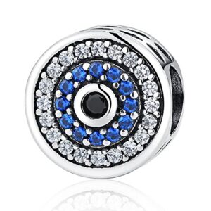 meitaihe evil eye charms authentic 925 sterling silver fit pandora charms bracelets,blue eyes hand beads home family heart love spacer charms beads for bracelet or necklace