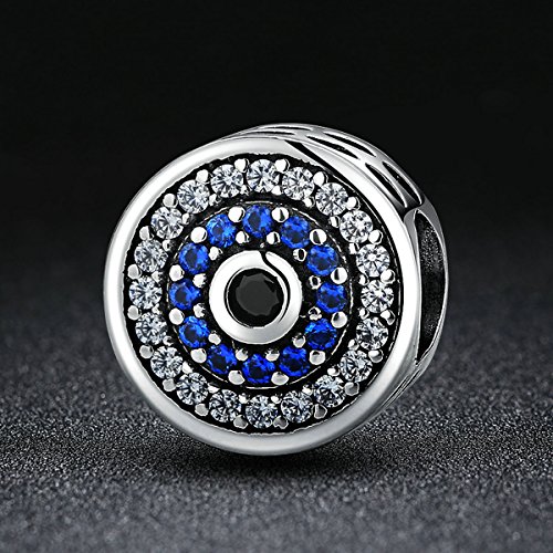 MEITAIHE Evil Eye Charms Authentic 925 Sterling Silver Fit Pandora Charms Bracelets,Blue Eyes Hand Beads Home Family Heart Love Spacer Charms Beads for Bracelet or Necklace