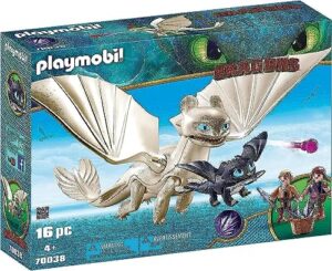 playmobil how to train your dragon iii light fury with baby dragon & children