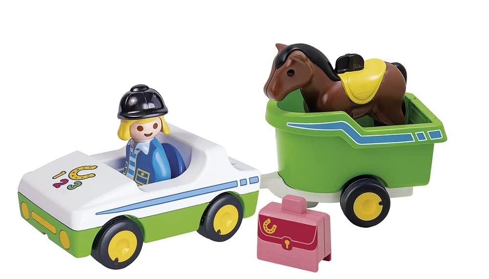 Playmobil 1.2.3 Car with Horse Trailer