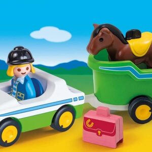 Playmobil 1.2.3 Car with Horse Trailer