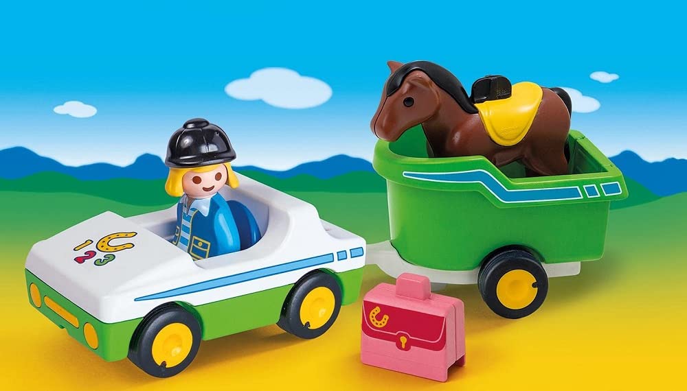 Playmobil 1.2.3 Car with Horse Trailer