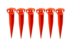 the um24 pack of 6-11” ground stake stick strong outdoor camping tent or garden pegs– orange (11 inches - 6pc)