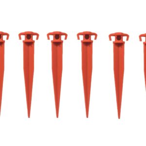 THE UM24 Pack of 6-11” Ground Stake Stick Strong Outdoor Camping Tent Or Garden Pegs– Orange (11 inches - 6PC)