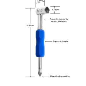 MusicNomad MN232 Premium Truss Rod Wrench - 5/16", Plus Magnetized Screwdriver