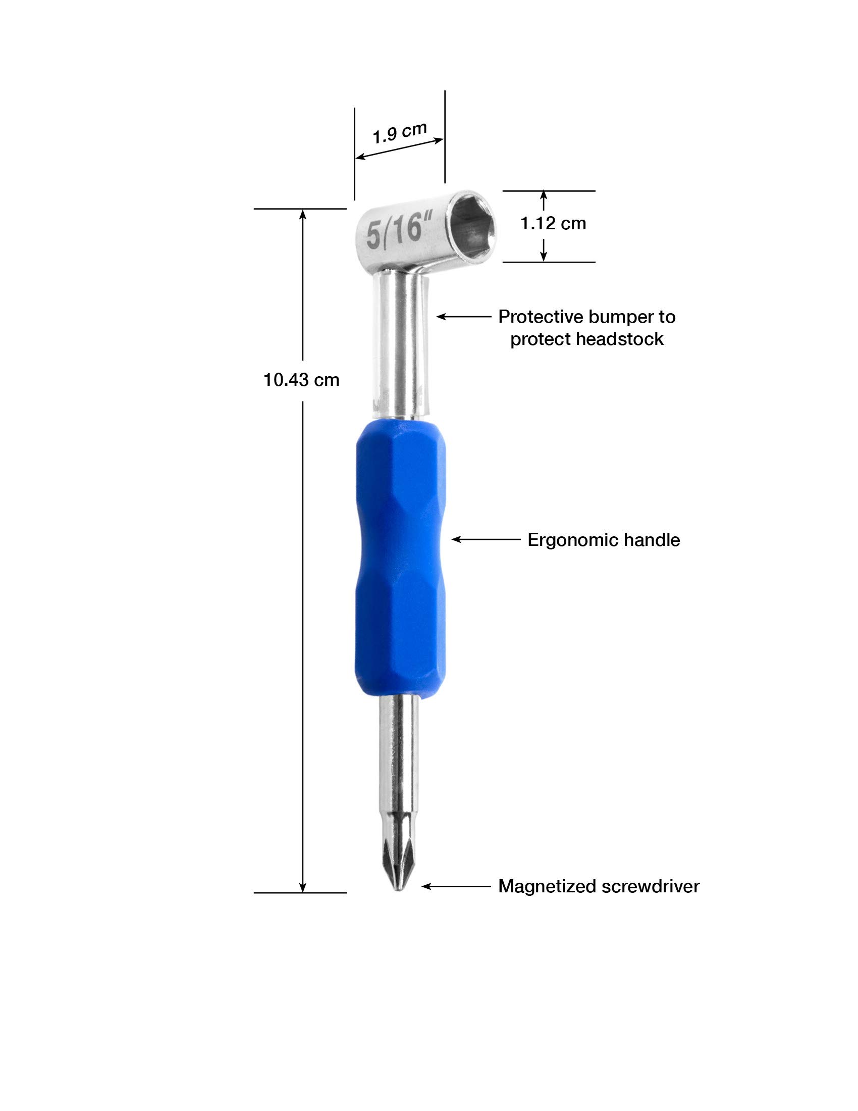 MusicNomad MN232 Premium Truss Rod Wrench - 5/16", Plus Magnetized Screwdriver