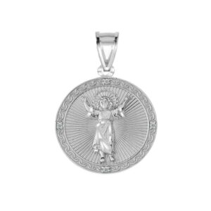 925 sterling silver divino niño jesús medalla cubic zirconia charm pendant