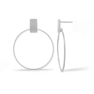 boma jewelry sterling silver geometric drop hoop post earrings