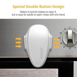 EUDEMON 1 Pack Childproof Oven Door Lock, Oven Front Lock Easy to Install & Heat-Resistant Material no Tools Need or Drill (White)(ONLY for Flat Surface)