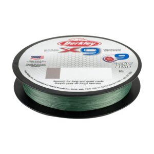 Berkley x9 Braid Superline, Low-Vis Green, 30lb test | 45 lbC | 20.6kg, 164yd | 150m Fishing Line, Suitable for Freshwater and Saltwater Environments