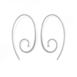 boma jewelry sterling silver oval spiral pull through hoop earrings