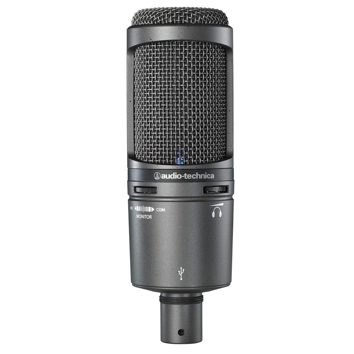 Audio-Technica AT2020USB+PK Vocal Microphone Pack for Streaming/Podcasting, Includes USB Mic w/Built-In Headphone Jack & Volume Control, Boom Arm, & Headphones