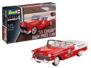 revell gmbh revell 07686 7686 1:24 '55 chevy indy pace car plastic model kit, multicolour, 1/25