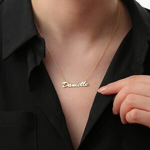 Dreamdecor Name Necklace Personalized, Sterling Silver Custom Nameplate Necklace Charm Jewelry Gift for Women