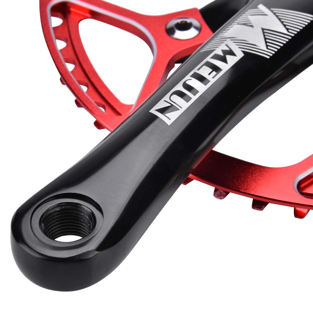 Dioche Crankset, Single Speed Crankset Mountain Bike Aluminum Alloy Hollow Integral Mountain Bike Crankset Arm Speed Fixed Gear,Easy to Modify Single Crank Set