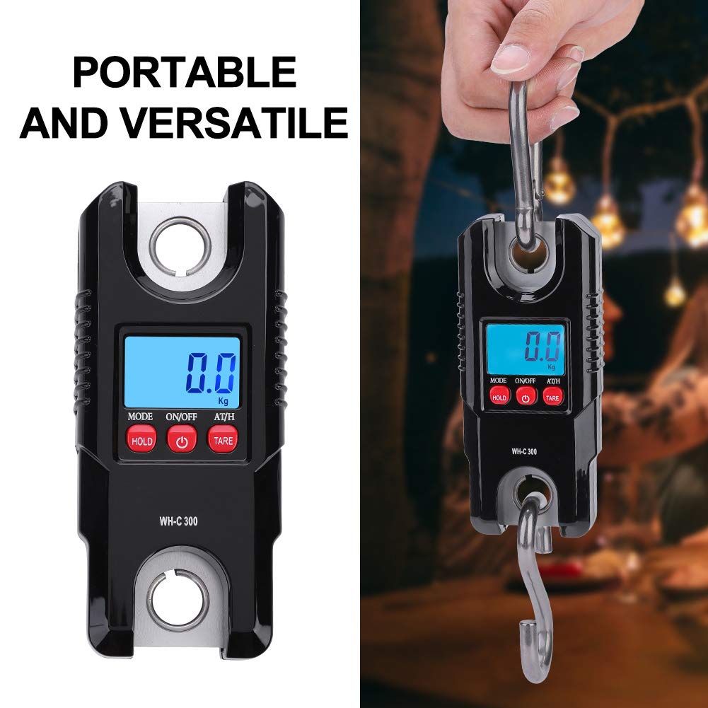 Fish Scale, 660lb/300kg Digital Fishing Scale with LCD Display. Portable More Weight-Bearing Plastic Digital Fishing Hanging Hook Scale