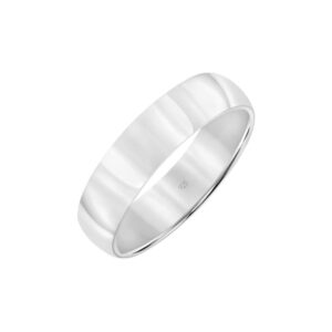 .925 sterling silver wedding band ring 5mm plain domed high-polish, size 9, by brilliant expressions