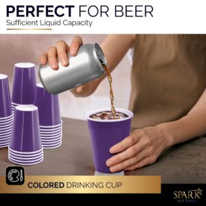 SparkSettings Disposable Paper Cups, 9 oz. Purple Paper Coffee Cups, Strong and Sturdy Coffee Disposable Cups for Party, Wedding, Thanksgiving Day, Christmas, Halloween Hot Cups, Pack of 20