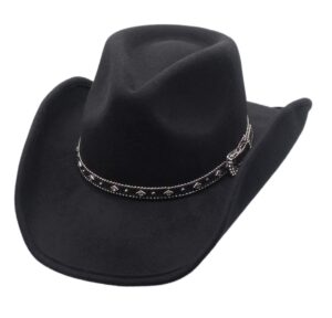 mens+wool+cowboy+hat+silverado+black+shapeable+western+hats+by+silver+canyon