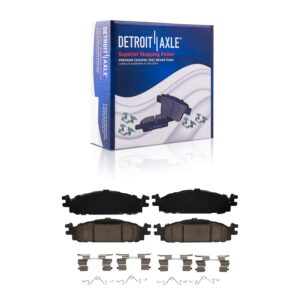 Detroit Axle - Front Brake Kit for Ford Explorer Flex Taurus Lincoln MKS MKT Drilled & Slotted Disc Brakes Rotors Ceramic Brake Pads Replacement : 12.8" inch Rotor