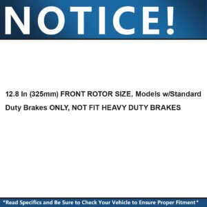 Detroit Axle - Front Brake Kit for Ford Explorer Flex Taurus Lincoln MKS MKT Drilled & Slotted Disc Brakes Rotors Ceramic Brake Pads Replacement : 12.8" inch Rotor