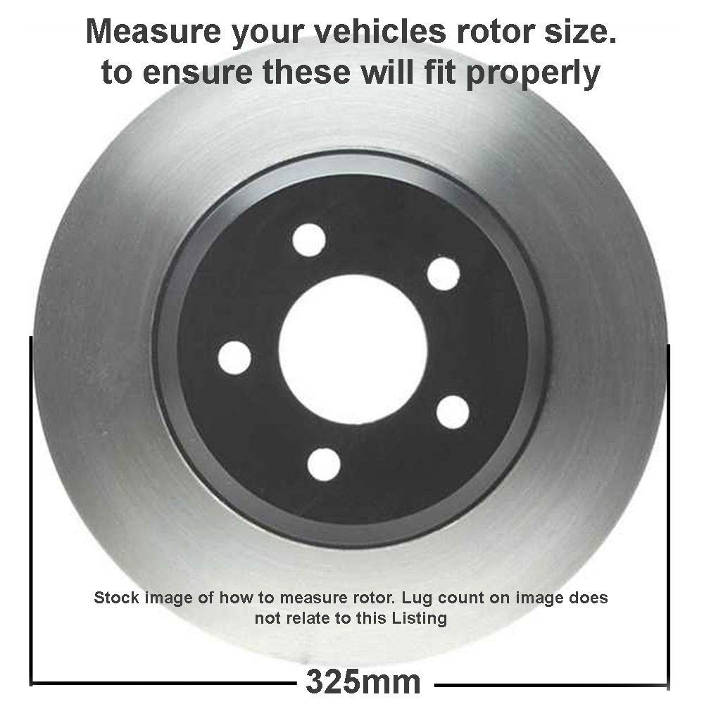 Detroit Axle - Front Brake Kit for Ford Explorer Flex Taurus Lincoln MKS MKT Drilled & Slotted Disc Brakes Rotors Ceramic Brake Pads Replacement : 12.8" inch Rotor