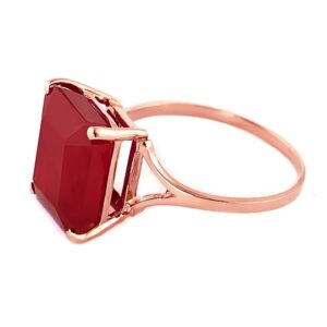 Galaxy Gold GG 14k Solid Rose Gold Ring 7.5 ct Octagon Ruby - Size 5.5