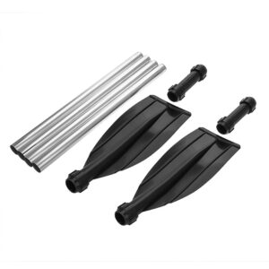 Yosoo 2Pcs Kayak Paddles, Detachable Boat Marine Oars Lightweight Ribbed Blade Boat Paddleboard Aluminum Alloy for Kayaking Boating