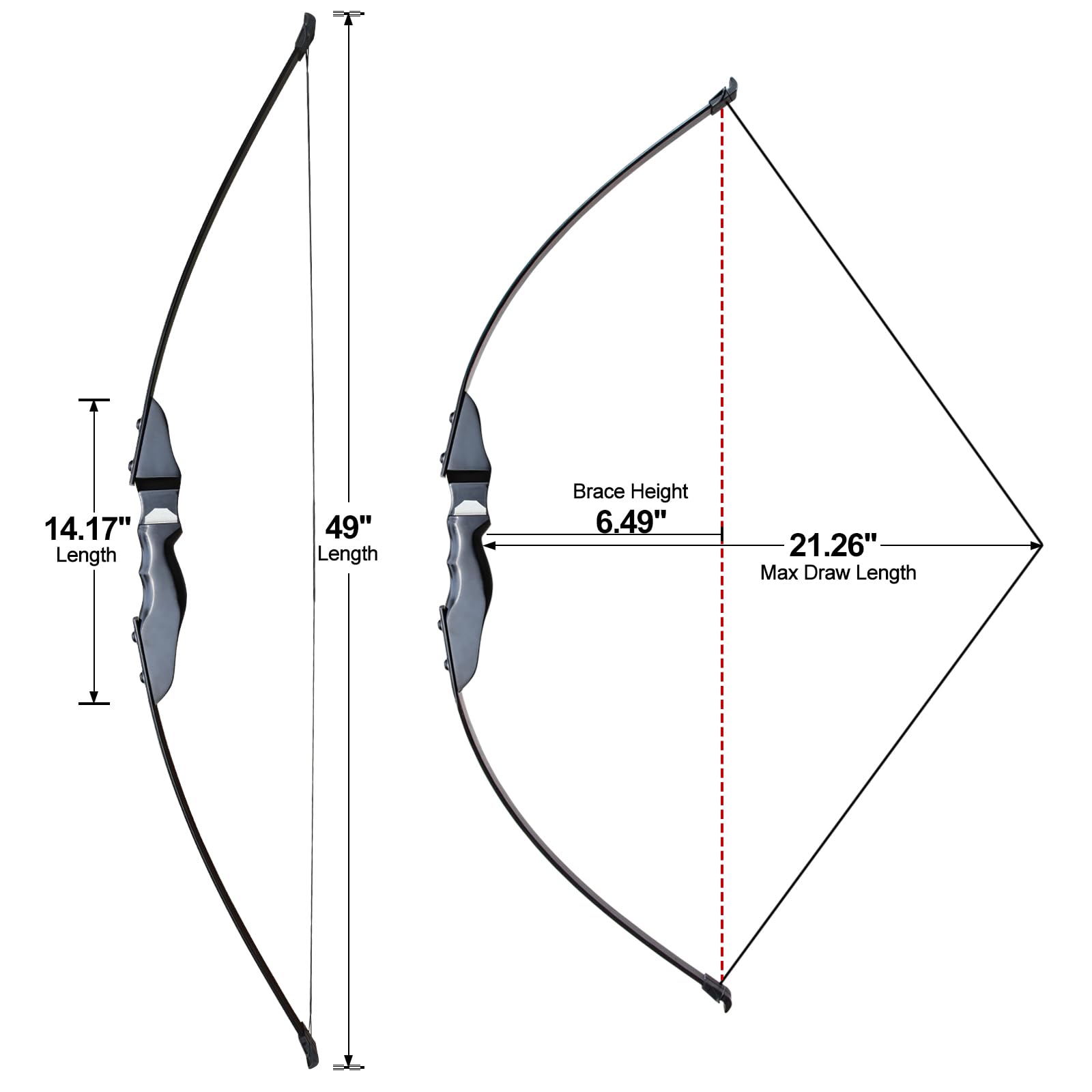 D&Q 35lbs Recurve Bow and Arrows Set for Adults Beginner, Archery Bow Set Right Handed, Longbow for Outdoor Training Practice Target Game