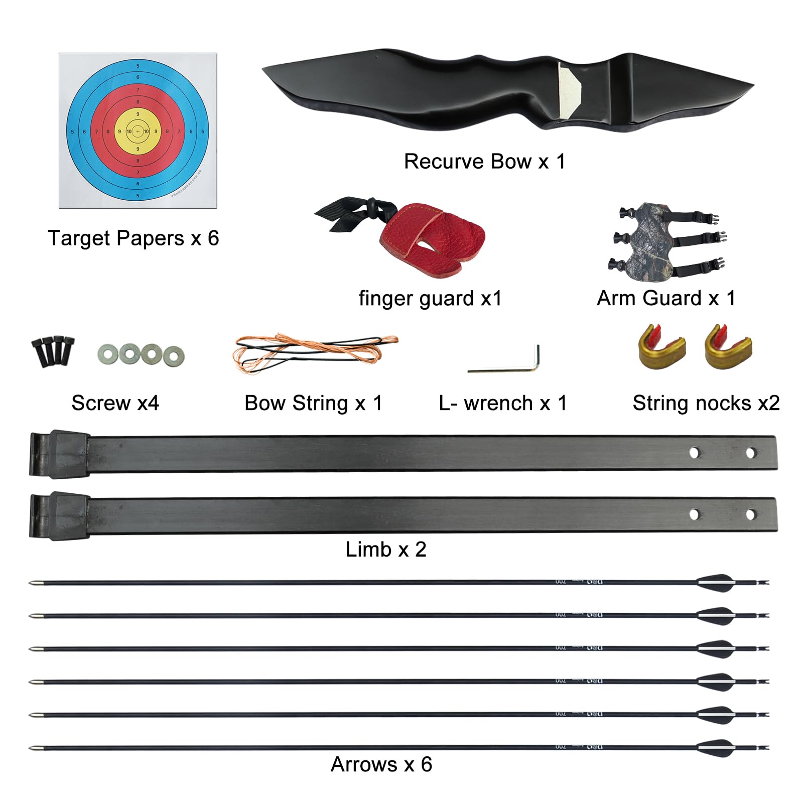 D&Q 35lbs Recurve Bow and Arrows Set for Adults Beginner, Archery Bow Set Right Handed, Longbow for Outdoor Training Practice Target Game