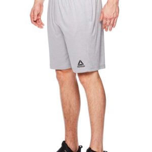 Reebok Men's Drawstring Shorts - Athletic Running & Workout Short - Cruz Sleet Heather, Small