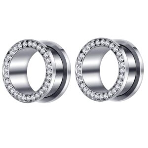 crystal ear tunnels (9/16"(14mm))