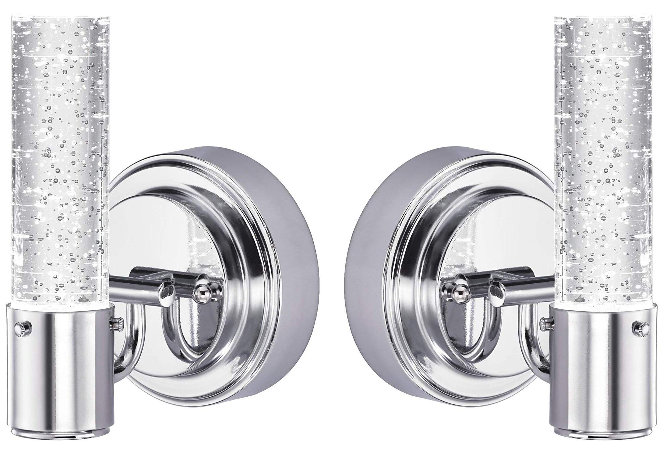 Westinghouse Cava One-Light LED Indoor Wall Fixture, Chrome Finish with Bubble Glass (Wall Sconce 2 Pack) (2 Pack)