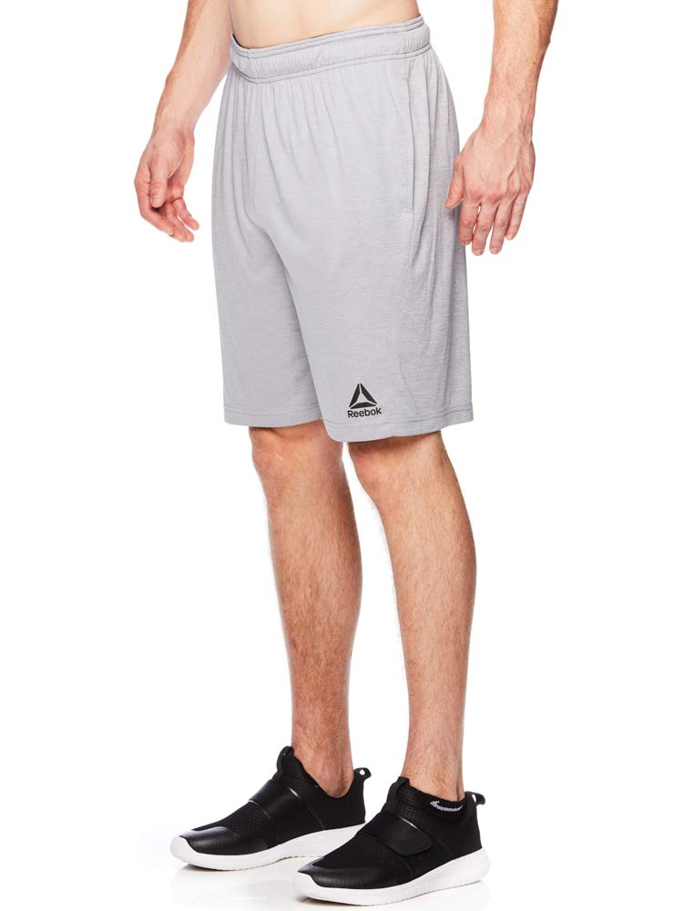 Reebok Men's Drawstring Shorts - Athletic Running & Workout Short - Cruz Sleet Heather, Medium