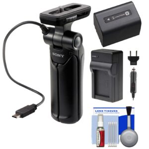 sony gp-vpt1 shooting grip & mini tripod with np-fv70 battery & charger kit for ax33, ax53 camcorders