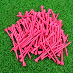 MYKUJA Pink Bamboo 3-1/4 inch Golf Tees (100-Pack) for Women & Girls - Classic Fit, Short Sleeve