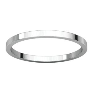 FB JEWELS Platinum 1.5 mm Flat Bridal Wedding Ring Band Size 7