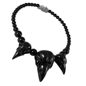 kreepsville 666 Crow Skull Collection Necklace Black