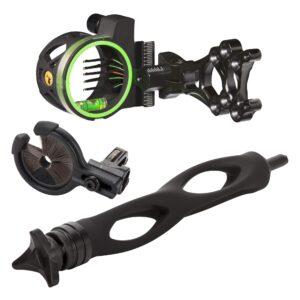 trophy ridge master hunter kit with volt 5-pin sight, 6" static stabilizer, and kill shot whisker biscuit, black