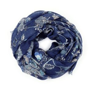 MIMOSITO Scarfs for Women Lightweight Floral Flower Fall Winter Fashion Wrap Shawl (Blue Floral)