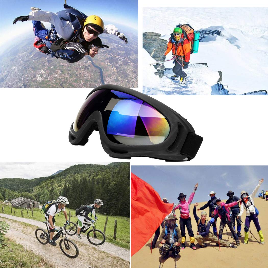 CAREONLINE Safety Ski Goggles, Unisex Snow Snowboard Safety Glasses Anti-Fog UV Protection